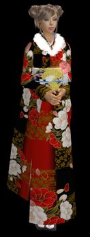 Second Life Marketplace - *Miroku*Kimono BlackRed~furisode~