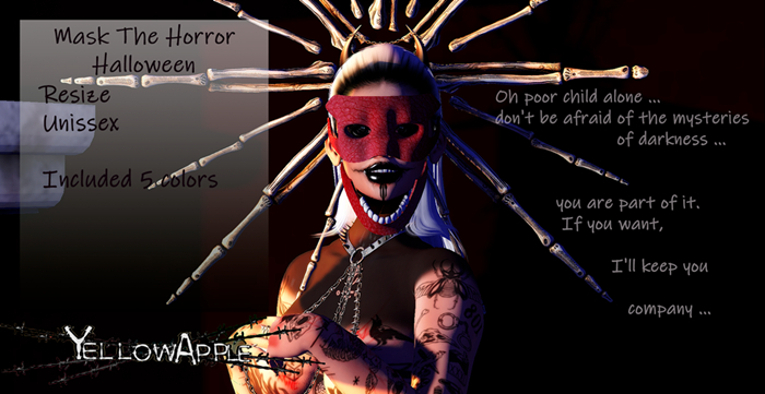 Second Life Marketplace - Yellow Apple - Mask The Horror Halloween Unissex