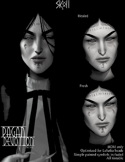 Second Life Marketplace - Sköll - DEMO Pagan devotion face runes.