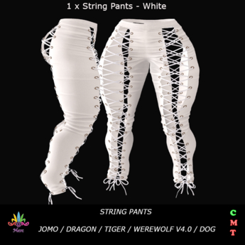 Second Life Marketplace - M - String Pants - White - Dragon / Tiger ...