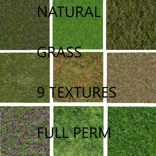 Second Life Marketplace - FULL PERM NATURAL GRASS 9 TEXTURES