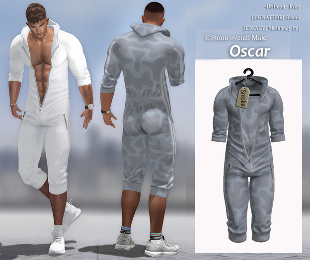 Second Life Marketplace - E.Storm overall Male Oscar Smoke