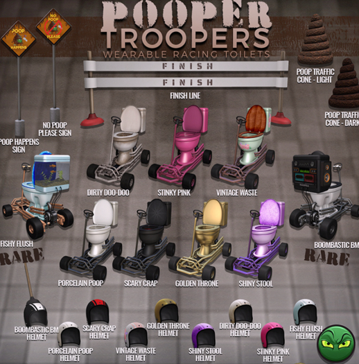 Second Life Marketplace - MadPea Pooper Troopers - Porcelain Poop Helmet