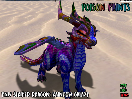 Second Life Marketplace - {Poison Paints} PNW Striped Dragon: Rainbow ...