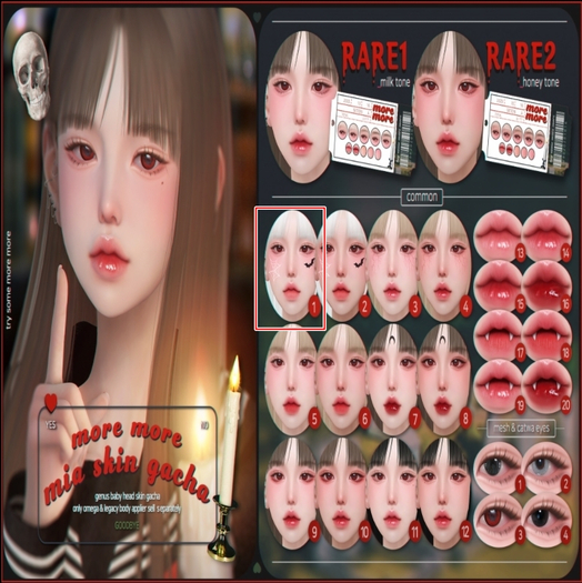 Second Life Marketplace - more more. mia skin gacha_1 (genus) (box)