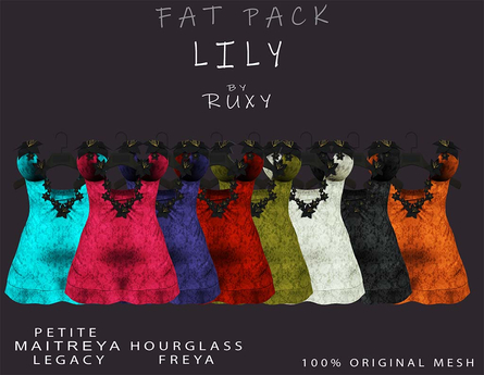 Second Life Marketplace - Ruxy-Lily Dress Fat pack, Fitted For Maitreya ...