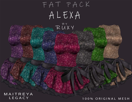 Second Life Marketplace - Ruxy - Alexa Dress -FAT PACK Maitreya and Legacy