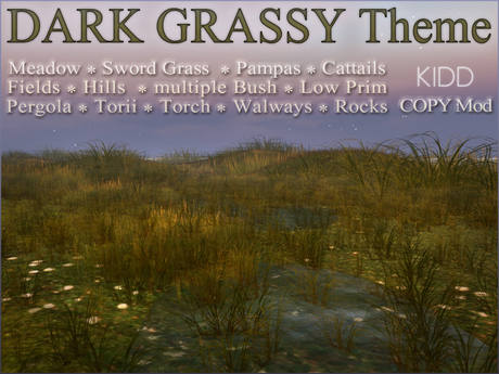 Second Life Marketplace - KIDD Dark Grassy Theme Kit * Meadow & Wild ...