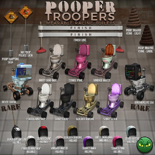 Second Life Marketplace - MadPea Pooper Troopers - Porcelain Poop Helmet