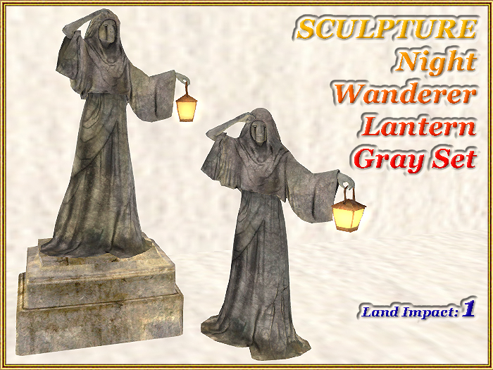 Second Life Marketplace - SCULPTURE - Night Wanderer - Lantern Gray Set ...
