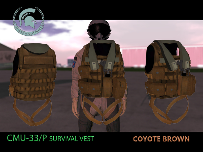 Second Life Marketplace - COYOTE BROWN - CMU-33 SURVIVAL VEST - BAG