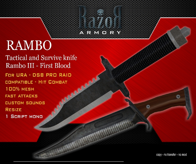 Second Life Marketplace - ..::Razor::.>> Rambo - Tactical & Survive ...