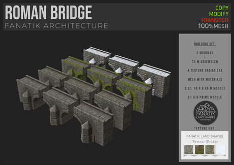 Second Life Marketplace - :FANATIK: Roman bridge – texture change stone ...