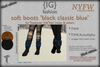 Second Life Marketplace - {IG} fashion soft boots-blk_classicblue-TWE+ ...