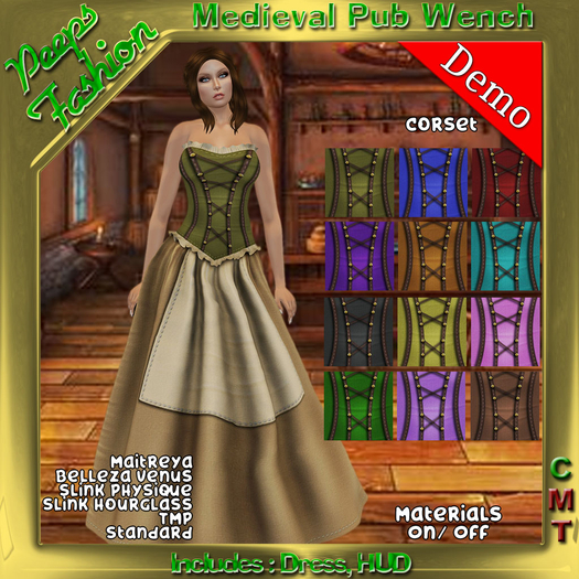 Second Life Marketplace - Peeps Fashion Medieval Pub Wench DEMO