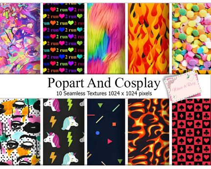 Second Life Marketplace - Popart And Cosplay - 10 Textures Seamless ...