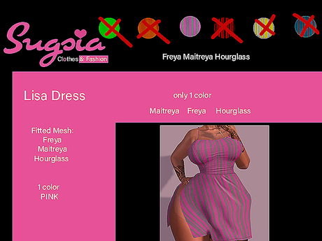 Second Life Marketplace - S/Lisa Dress Pink Freya,Maitreya,Hourglass