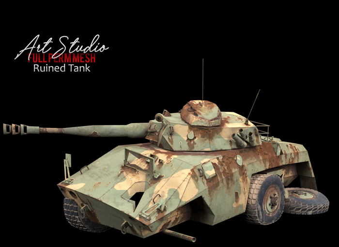 Second Life Marketplace - Art Studio.FULL PERM \\ Ruined Tank