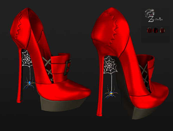 Second Life Marketplace - Halloween Spider Heels red with Color HUD ...