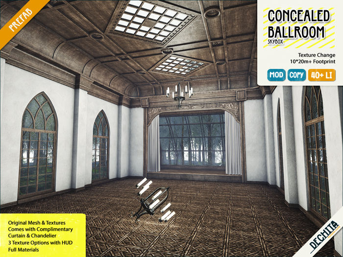 Second Life Marketplace - [DECHITA] Concealed Ballroom Skybox