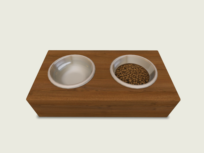 Second Life Marketplace - ValArt Bowls for Pets dark wood