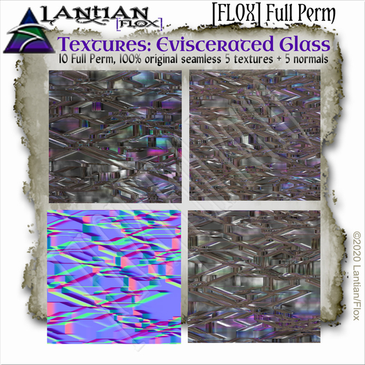 Second Life Marketplace - [FLOX]FP Textures: Eviscerated Glass smls (10 total = 5 txtrs+5 Norm ...