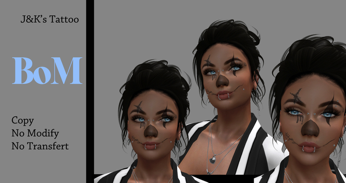 Second Life Marketplace - tattoo head halloween bom