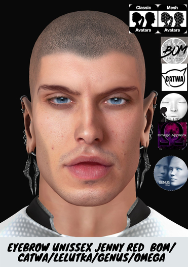 Second Life Marketplace - !O.S! Eyebrow Jenny Red BOM/ Catwa/Lelutka ...