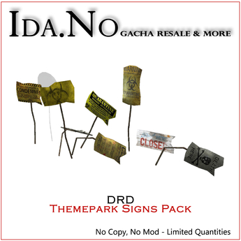 Second Life Marketplace - Ida.No-DRD-EL-Themepark-Signpack2-UNBOXED