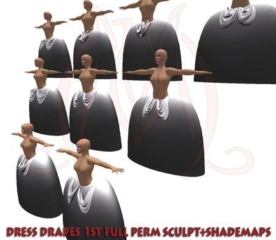 Second Life Marketplace - Dress Gown Drapes 1st FULL PERM SCULPT+SHADEMAPS