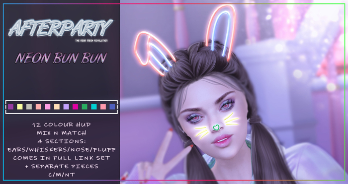 Second Life Marketplace - Afterparty - Neon Bun Bun