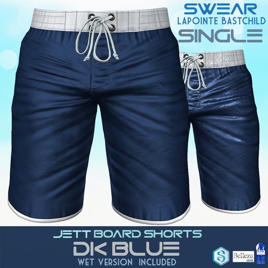 Second Life Marketplace - Board Shorts Jett Dk Blue