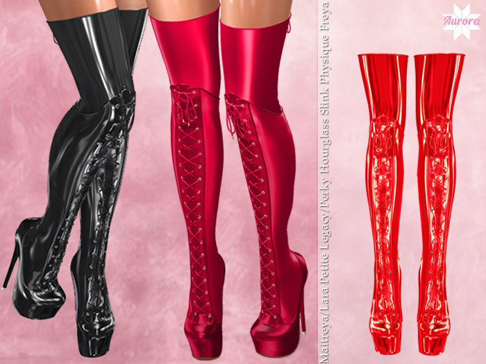Second Life Marketplace - AURORA Vanessa Plastic boots red