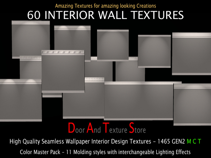 Second Life Marketplace - 60 Interior Design Wall Textures Color Master ...