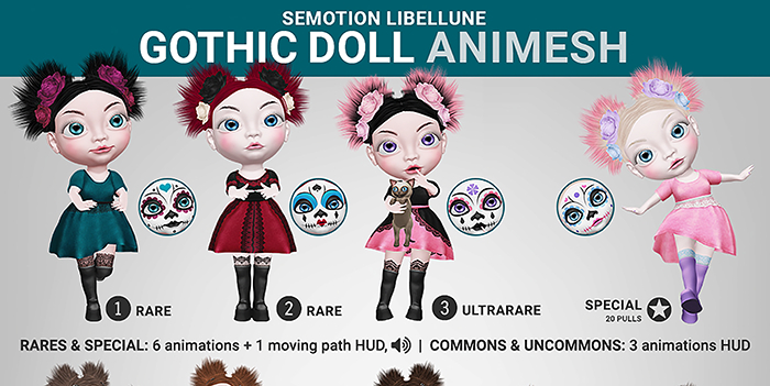Second Life Marketplace - SEmotion Libellune Gothic Doll Animesh #1 ...