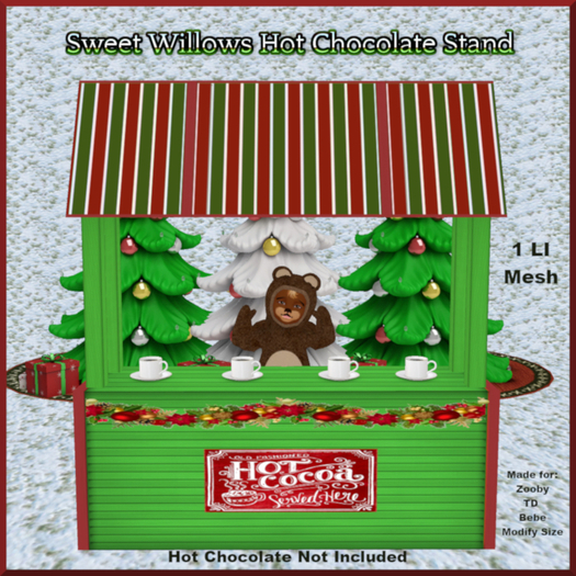 Second Life Marketplace - Sweet Willows - Mesh Hot Chocolate Stand - 1 ...