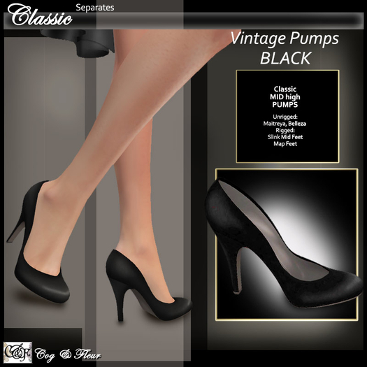 Second Life Marketplace - C&F Classic Separates - Vintage MID Mesh Feet ...