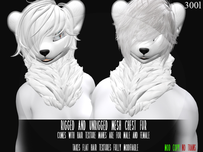 Second Life Marketplace - NS Edgy chest fur RIGGED/UNRIGGED