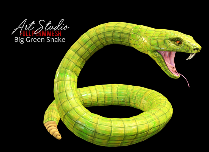 Second Life Marketplace - Art Studio.FULL PERM \\ Big Green Snake