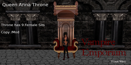 Second Life Marketplace - Queen Anna Throne, 9 Sits