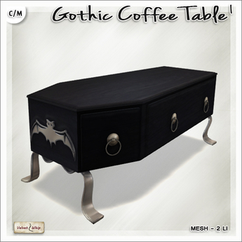 Second Life Marketplace - [V/W] Goth Coffee Table I - Coffin shaped low ...