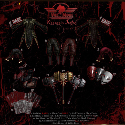 Second Life Marketplace - 10. [Val'more] Assassin Jester - Mask (Red)