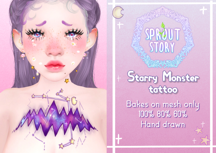 Second Life Marketplace - Sprout Story - Starry Monster tattoo