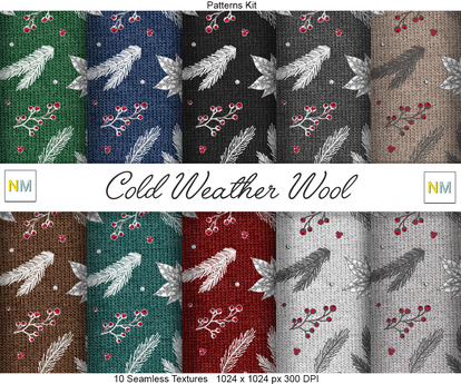 Second Life Marketplace - Cold Weather Wool Patterns Kit 10 Seamless ...