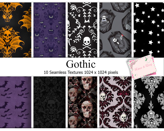 Second Life Marketplace - Gothic - 10 Textures Seamless - NINA and RAY NR