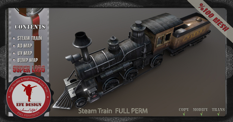 Second Life Marketplace - Steam Train Full Permission Efe Design