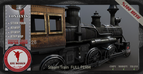 Second Life Marketplace - Steam Train Full Permission Efe Design