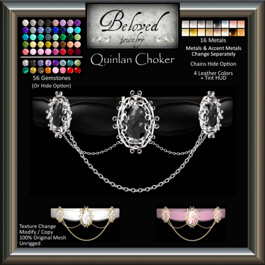 Second Life Marketplace - Beloved Jewelry : Quinlan Choker (Texture ...