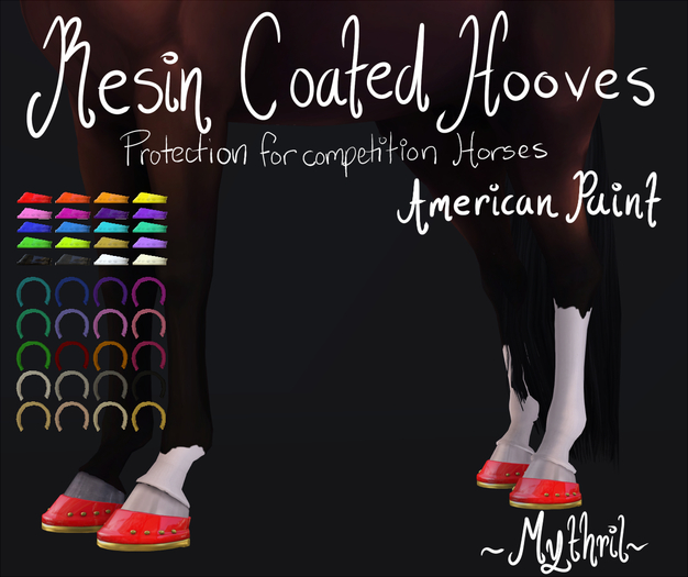 Second Life Marketplace - ~Mythril~ Resin Coated Hooves (American Paint)