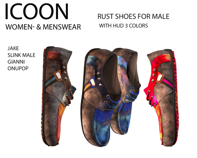Second Life Marketplace - DEMO Rust shoes male with hud